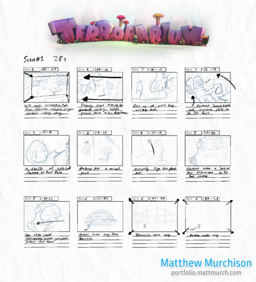 Terrorarium: Cinematic Storyboarding – Matt Murch: 3D Art