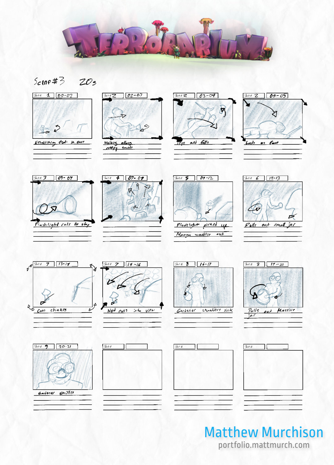 Terrorarium: Cinematic Storyboarding – Matt Murch: 3D Art